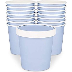 Glowcoast Ice Cream Containers With Lids - 16 oz Pint Disposable Ice Cream Storage Container for Homemade Icecream. Freezer-Safe Paper Tub with Lid Protect Frozen Desserts like Yoghurt (Blue, 25)