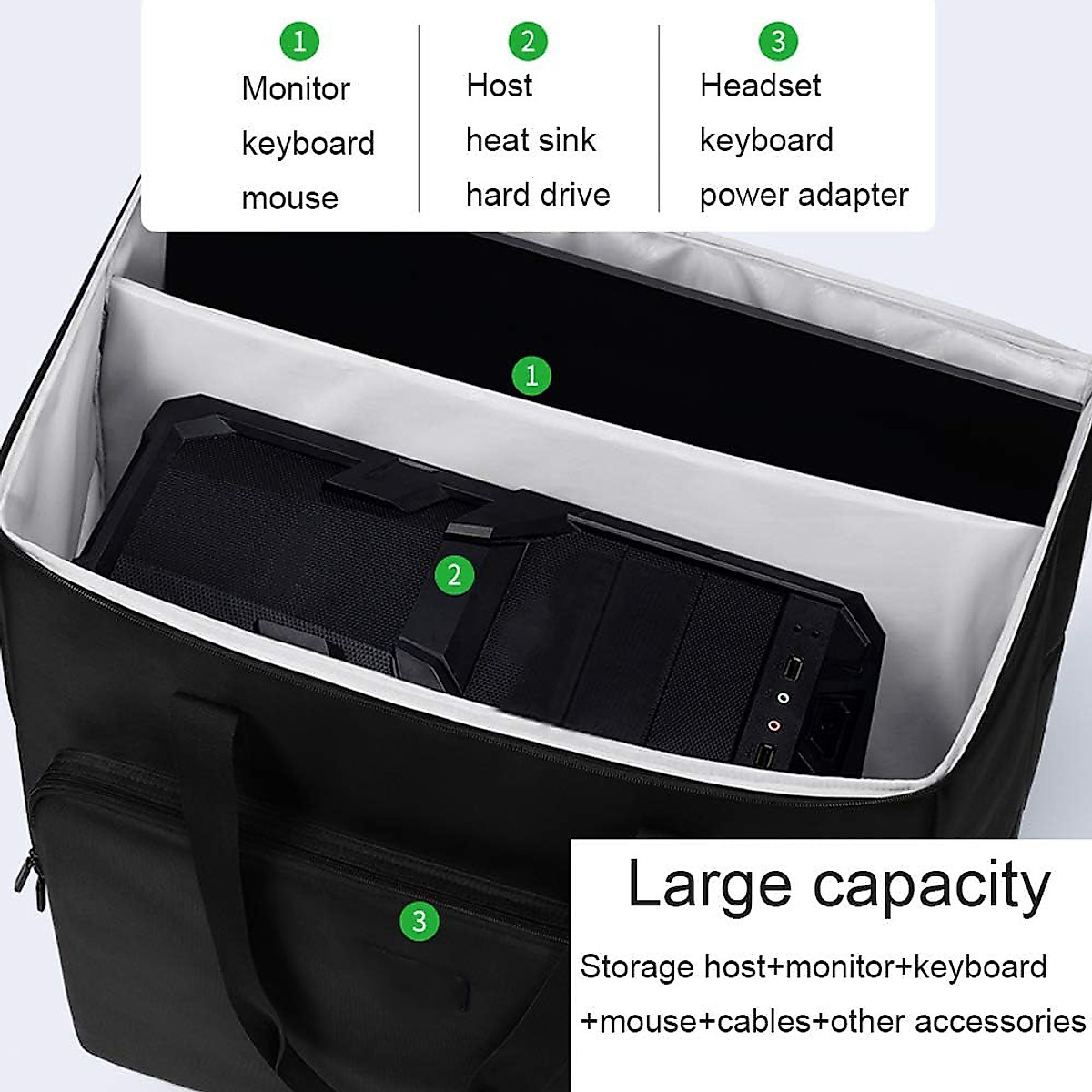 Buwico Desktop PC Computer Travel Storage Carrying Case Bag with Wheels ...