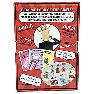 Gatwick Games Goat Lords, Hilarious, Addictive and Competitive Card Game with Goats, Best Card Games for Families, Adults, Teens, and Kids, Makes for Great Stocking Stuffers, 2-6 Players