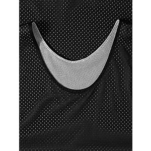Mens Reversible Basketball Jersey Premium Moisture Wicking Mesh Tank Top (Large, 1ih05_Black)
