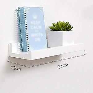 PIBM Stylish Simplicity Shelf Wall Mounted Floating Rack Wooden Solid Wood Cube Storage Shelves Books Display Multifunctional,3 Sizes,3 Colors Avaliable, White , 65X12cm