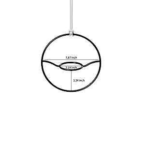 HOBBYMATE Plant Hangers Without Plant & Pot, Metal Hanging Plant Holder, Home Decorating Hanging Iron Art, 3 inches Rose Black Color