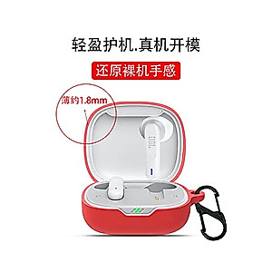 2 Pack DAYJOY Soft Silicone Protective Case Cover Compatible with JBL Wave 300TWS/VIBE 300TWS/JBL Vibe Flex Earbuds, Protective Skin Sleeve with Key Chain(Black+Blue)