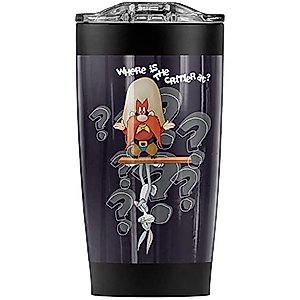 Looney Tunes Yosemite Sam Where The Critter Stainless Steel Tumbler 20 oz Coffee Travel Mug/Cup, Vacuum Insulated & Double Wall with Leakproof Sliding Lid | Great for Hot Drinks and Cold Beverages