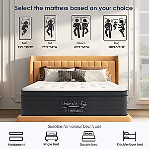 SogesSleep Queen Mattress 12 Inch Hybrid Mattress with Gel Memory Foam - Pressure Relief, CertiPUR-US & Fiberglass Free - Medium Firm Bed Mattress for Optimal Cooling and Comfort