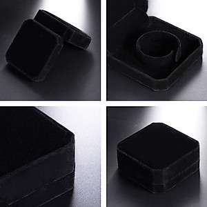 HooAMI Square Black Velvet Bracelet Gift Box Jewelry Display