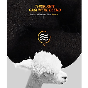 Fantastic Zone Women's Winter Stretch Cashmere Gloves for Women Solid Color Warm Knitted Thick Warm Gloves Black One Size