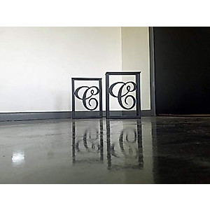 Metal Table Legs, Rectangular Monogram Style - Any Size and Color