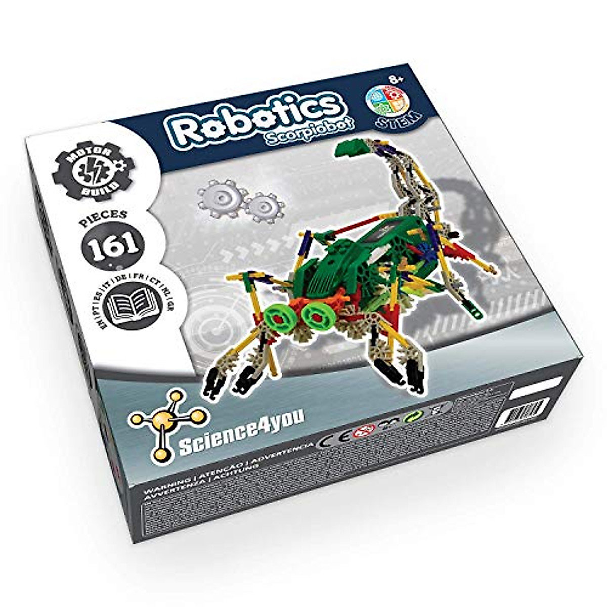 Science4you Scorpiobot Robotics Kit for Kids - Building Robot Toys for Kids 8-12 Year olds, Robot Kit with 161 Pieces, Stem Building Games, Robots for Kids, Gift for 8+ Year Olds Boys and Girls