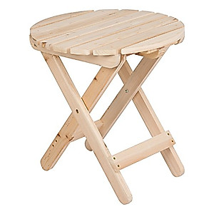 Shine Company 4108N Adirondack Round Folding Side Table – Natural