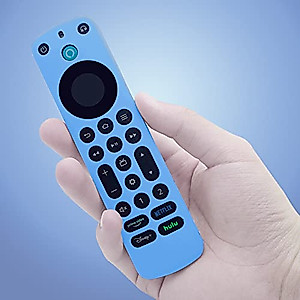 Glow Cover Replacement for Amazon Alexa Voice Remote Pro 2022, Silicone Case Skin Gloove with Lanyard, Blue