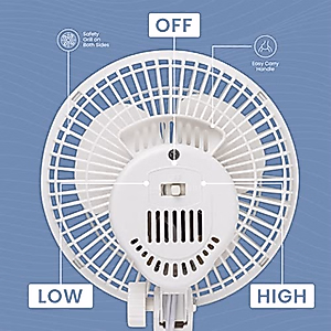 NEXAIR Air-Cooling 6-Inch Clip on Fan, 360° Rotation, Two Speed Portable Clip Fan With Strong Clamp Grip, Quiet Operating Desk Fan Made Of Durable Material, Great For Bedroom, Office, Living Room