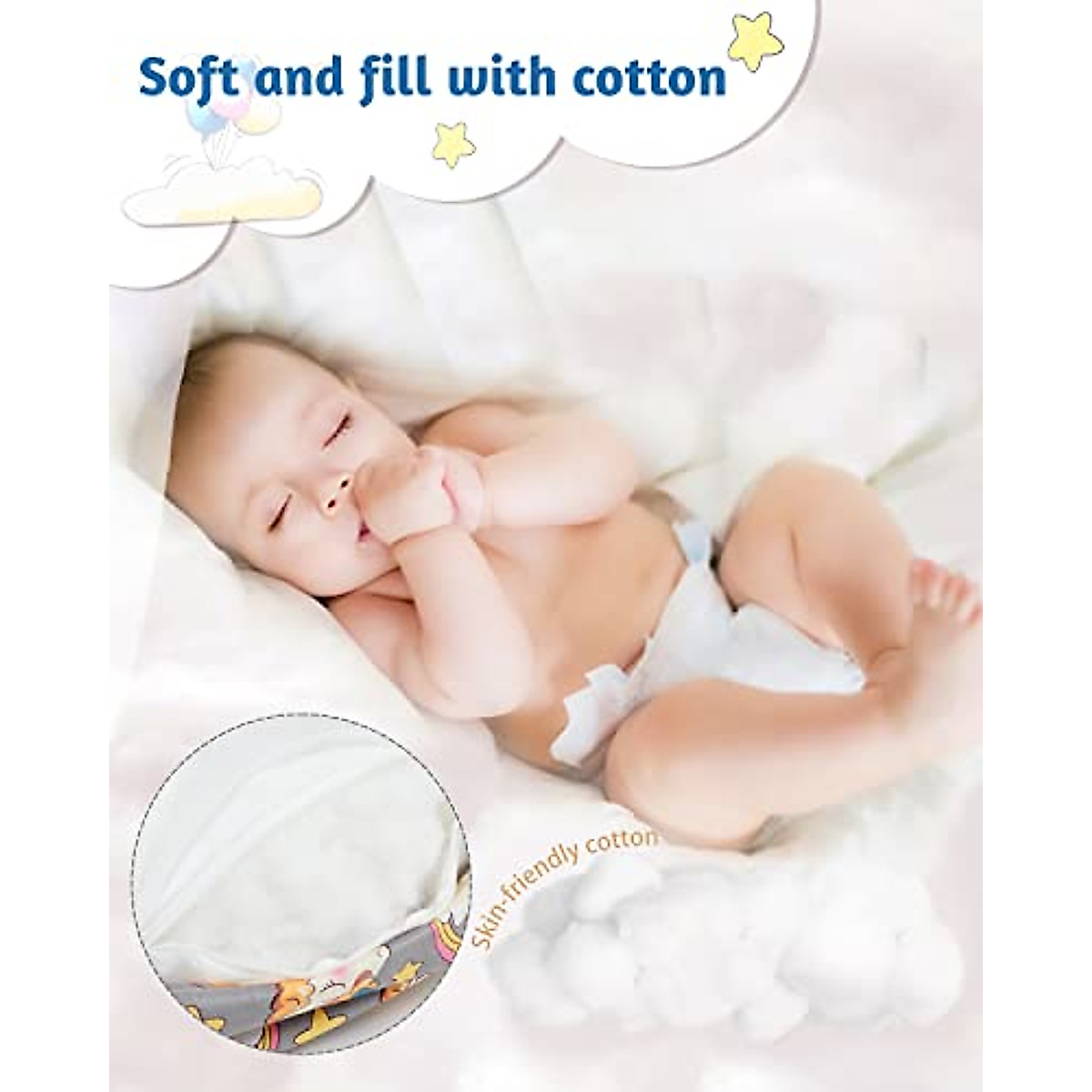 DF DUALFERV Nursing Baby Pillow Support Breastfeeding Pillow Infant Removable Cover Feeding Baby Pillow Washable Soft Snug Cotton Fits on Comfortable