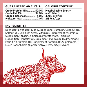 BIXBI Rawbble Freeze Dried Dog Food, Beef Recipe, 12 oz - 98% Meat and Organs, No Fillers - Pantry-Friendly Raw Dog Food for Meal, Treat or Food Topper - USA Made in Small Batches