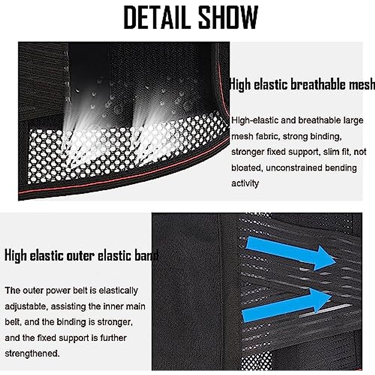 Orthopedic Tourmaline Self-Heating Magnetic Steel Bone Waist Belt Men Women Lumbar Support Back Brace Belt with 3pcs Pad,Black 2023,L