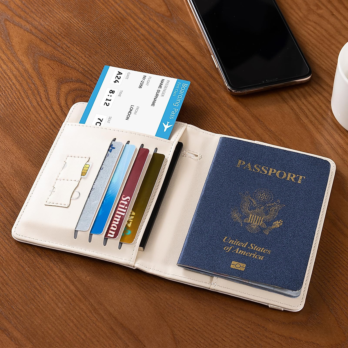 CoBak Passport Holder: Securely Store Passports, Credit Cards & IDs with Multi-Pocket Storage & Waterproof Design; Compact & Travel-Friendly for Women and Men
