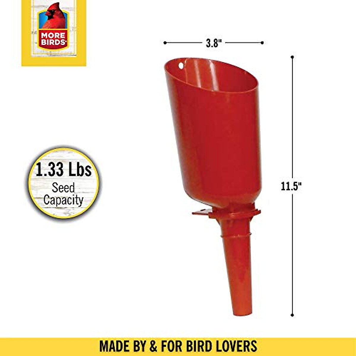 More Birds Quick Release Seed Scoop, Seed Dispenser, 1.33 lb Seed Capacity
