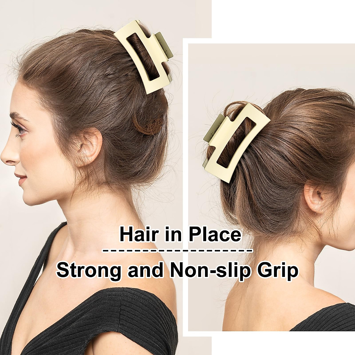 8pcs Hair Clips Set, Non-slip Hair Claw Clips 3.5 in. Acrylic Banana Rectangle Claw Clips Matte Hair Clips Hair Clamps Hair Styling Accessories for Women Girls Thin to Thick Hair, Colorful Series