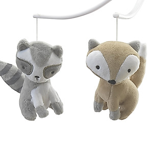 Bedtime Originals Little Rascals Forest Animals Musical Mobile, Gray/White