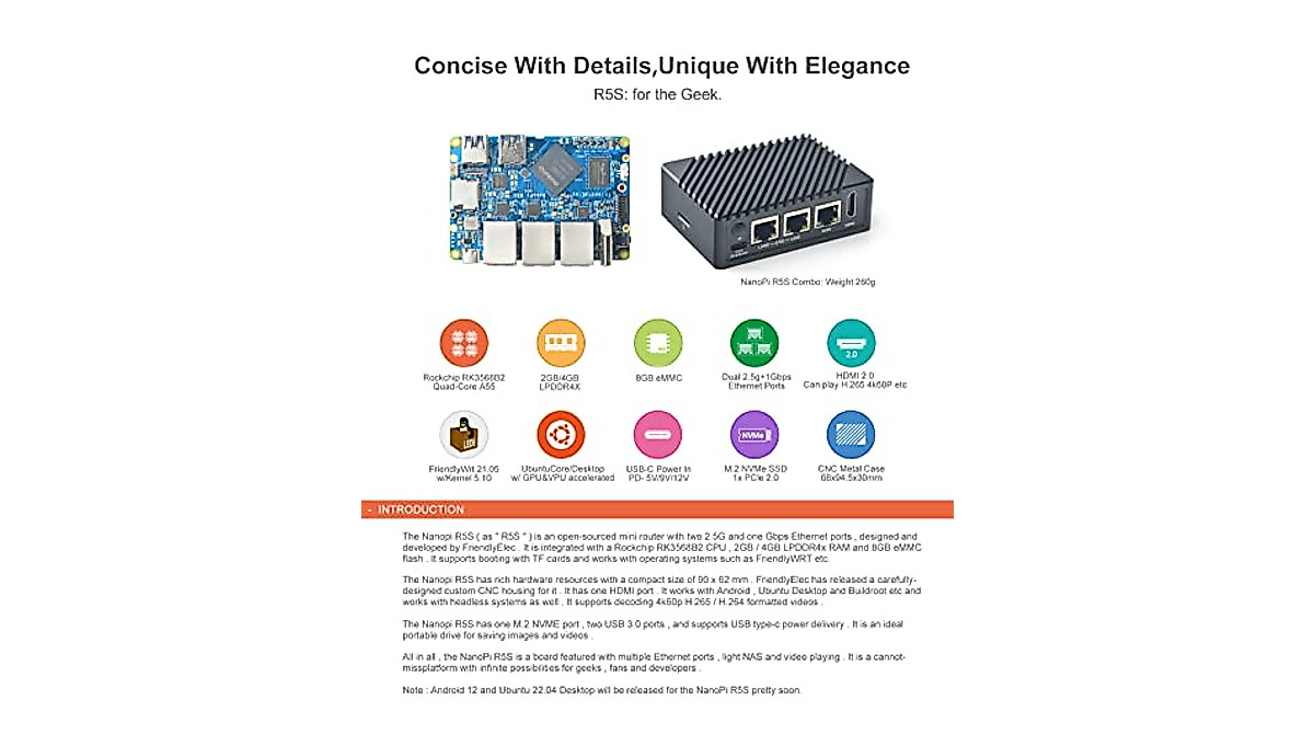 NanoPi R5S Mini Router: RK3568 Dev Board, 2.5GbE, NVMe