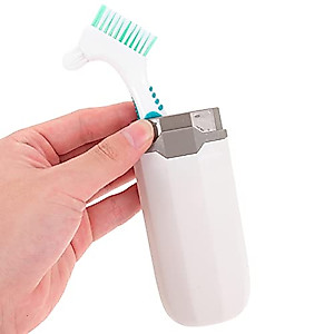 Healvian 2 Sets Travel Toothbrush Set Denture Toothbrush and Toothbrush Storage Box Box Soft Double Bristle False Teeth Brush Denture Cleaning Tool