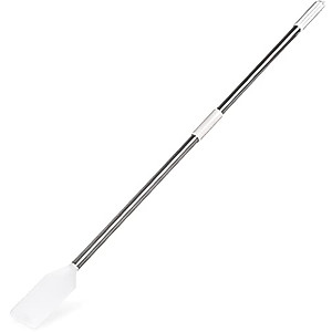 SPARTA 4035600 Plastic Paddle Scraper, Hanging Tab, Long Handle With Stainless Steel Handle For Commercial Cleaning, 48 Inches, White