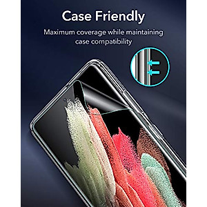 [3 Pack] ESR Liquid Skin Screen Protector Compatible with Samsung Galaxy S21 Ultra 2021 [Supports Fingerprint Sensor] [Full Coverage Polymer Film] [Includes Installation Kit]