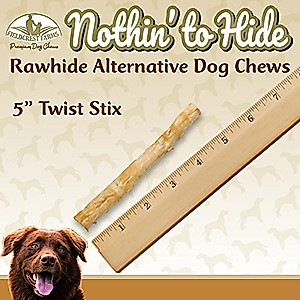 Fieldcrest Farms Nothing to Hide Natural Rawhide Alternative Twist Stix for Dogs - 3 Pack (30 Sticks) Premium Grade Easily Digestible Chews - Great for Dental Health (Peanut Butter, Small Stix)