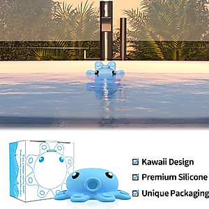 Bath Tub Overflow Drain Cover- Bathtub Drain Cover, Silicone Bathtub Overflow Cover with Suction Cups, Tub Overflow Drain Stopper Adds Inches of Water for Deeper Bath, Cute Bathroom Accessories, Blue