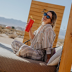 BOTTLE BOTTLE Insulated Coffee Tumblers with Dual-use Lid and Straw Double Walled Iced Travel Coffee Mug for Woman and Man 18 oz Stainless Steel Tumbler with Handle(Sunrise)