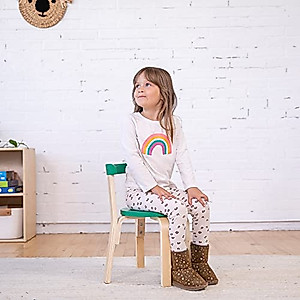 ECR4Kids Bentwood Round Table and Curved Back Chair Set, Kids Furniture, Contemporary, 5-Piece