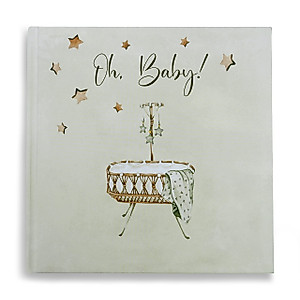 Chamich Baby Shop Chamich Oh Baby Memory Book, Boho Style Baby Photo Album, Gender Neutral Gift For Baby, Baby Photo Journal, Beige, 9 inches X 9 inches