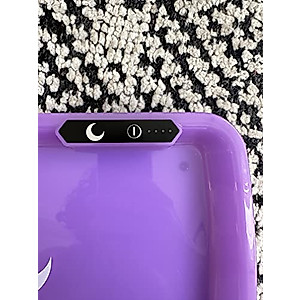 Brando Moon Led Tray with Built in Crusher and Light - Glow Light Up Tray 7 Colors - Rechargeable and Smooth Round Edges (Purple)