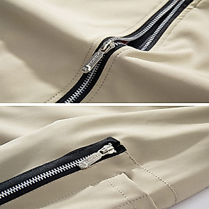 URBANFIND Men's Slim Fit Lightweight Sportswear Jacket Casual Bomber Jacket US XL Khaki K