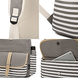 IMYTH Classical School Backpack for girls teen, Large Capacity Canvas laptop bag with YKK zipper fit 15.6 inch