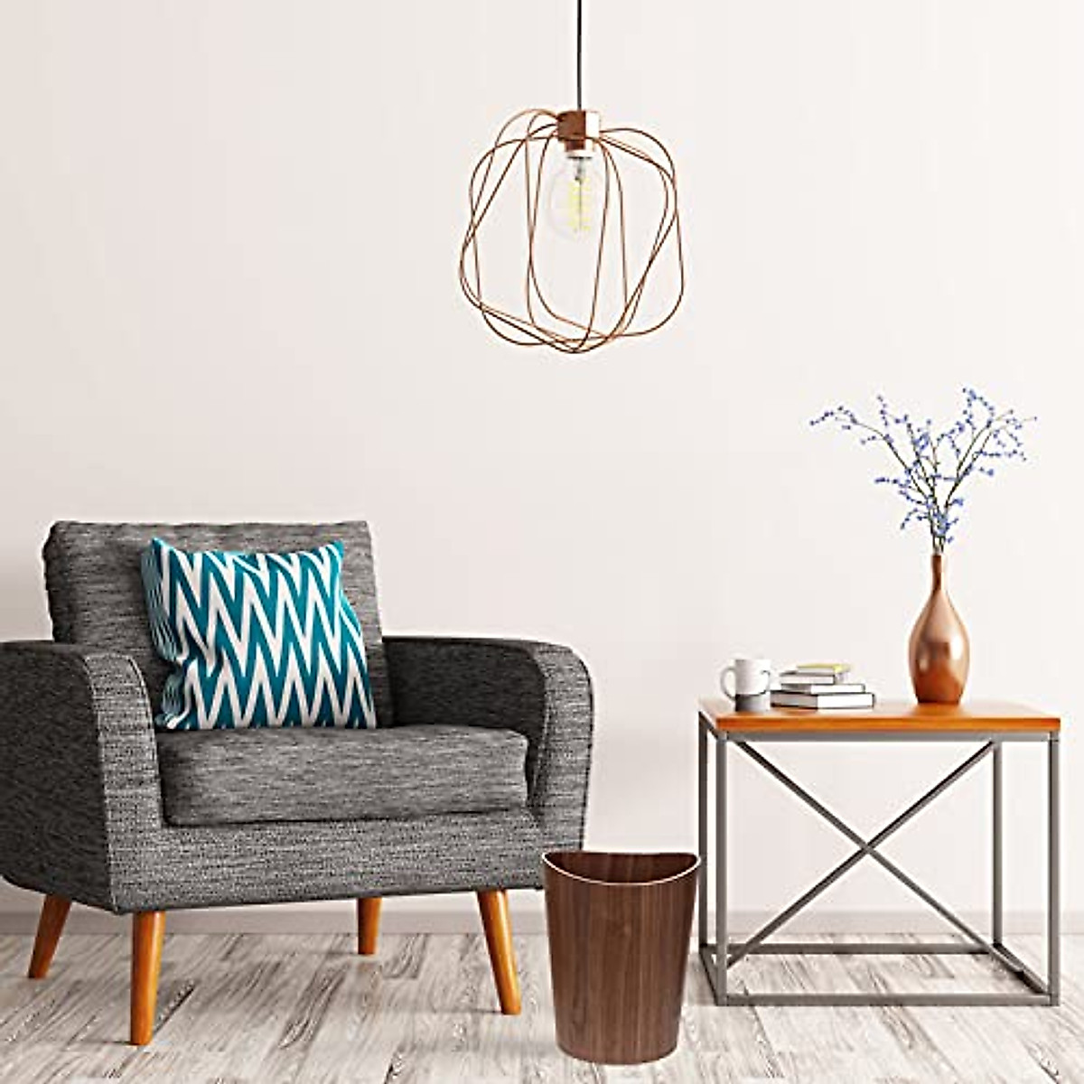 DOITOOL Bamboo Waste Basket Wooden Waste Bin Wastebasket Rustic Garbage Container Box for Home Office Farmhouse Living Room Bathroom Rubbish Litter Can 30x23cm Home Wastebasket