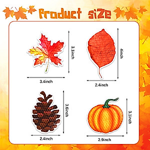 16 Pcs Fall Maple Leaves Magnets Thanksgiving Reflective Car Magnets and Decals Thanksgiving Stickers Pumpkin Pine Cones Refrigerator Magnets Decorative Magnetic Decals for Refrigerator Car Truck