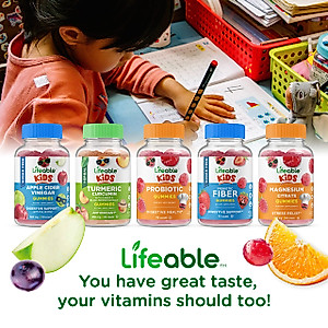 Lifeable Phosphatidylserine (PS) Kids + Magnesium Kids, Gummies Bundle - Great Tasting, Vitamin Supplement, Gluten Free, GMO Free, Chewable Gummy