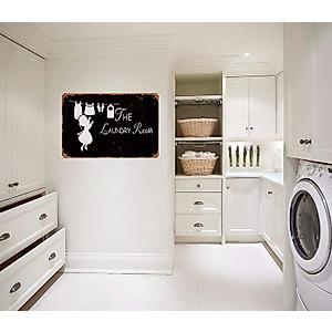 Laundry Metal Signs for Laundry Room Decor, Laundry Metal Sign,Farmhouse Vintage Decor,Modern Art Décor for Laundry Room Wall and Door,By KPSheng 8inchx12inch