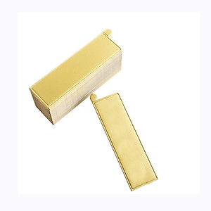 Proshopping 100 pcs 5.12"x1.57" Mini Cake Boards, Long Bar Rectangular Gold Mousse Cardboard Set, Cupcake Base, Dessert Displays Tray, Disposable Paper Coasters, for Wedding Party Cake Pastry Cup