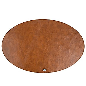 Linkidea Vegan Leather Splat Mat for Under High Chair Floor Protector for Kids, Reusable Infant High Chair Mat Food Splash Spill Mats, Portable Picnic Blanket Outdoor Mat (Brown)