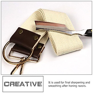 Razor Canvas Strop Sharpening Cloth Strop Sharpener Polishing Belt with Buckle Barber Shaver Polishing Cloth for Barber Shop
