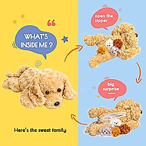 5 Pieces Dog Stuffed Animals for Girls,1 Mommy Dog with 4 Babies,Puppy Stuffed Animals Gifts for Girls 3 4 5 6 7 8 9 Years,Soft Plush Toys for Kids Christmas,Valentine's,Birthday,Children's Day