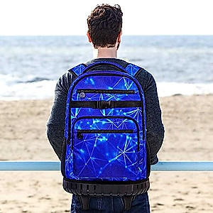 Rolling Backpack for Boys, 21 Inch Roller Wheeled Elementary Backpacks for Students School, Water Resistant Teens Bookbag Sets with Wheels - Blue