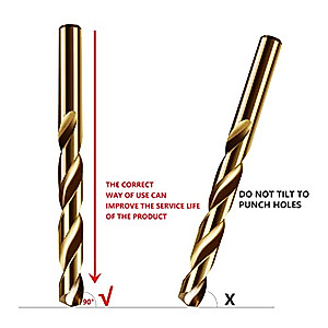 Wakuka Cobalt Drill Bit Set- 29Pcs M35 High Speed Steel Twist Jobber Length for Hardened Metal, Stainless Steel, Cast Iron and Wood Plastic with Metal Indexed Storage Case, 1/16"-1/2"