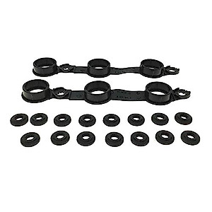 Engine Valve Cover Gasket Set Kit with 15 Grommet Seals for 2002-2006 BMW 325Ci 325i 325xi 330Ci 330i 330xi 525i 530i X3 X5 Z4 E39 E46 E53 E83 E85 Replace 11129070990 11121437395 11120030496