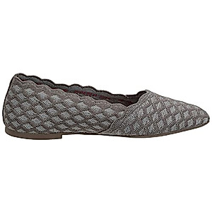 Skechers Women's Cleo-Honeycomb Ballet Flat, Dark Taupe, 10
