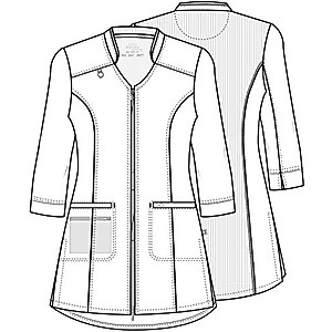 Cherokee Infinity Women Scrubs Top Zip Front Tunic CK952A, L, White