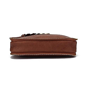 MKF Crossbody Bags for Women, PU Leather Crossover Handbag, Tassels, Small Shoulder Side Messenger Purse Mustard