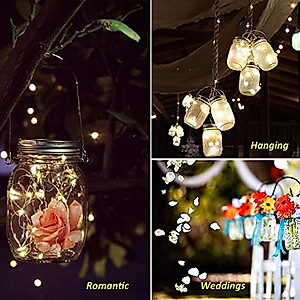 Dracarys 3 Pack Mason Jar Solar Lights Lids – Solar Fairy Lights for Mason Jar(NO Jars) - Festival Garden Patio Porch Backyard Wedding Party Decor LED Solar Mason Jar Lid – (Warm White)